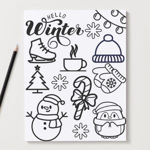 Winter Coloring Page | Digital & Instant Access - Etsy