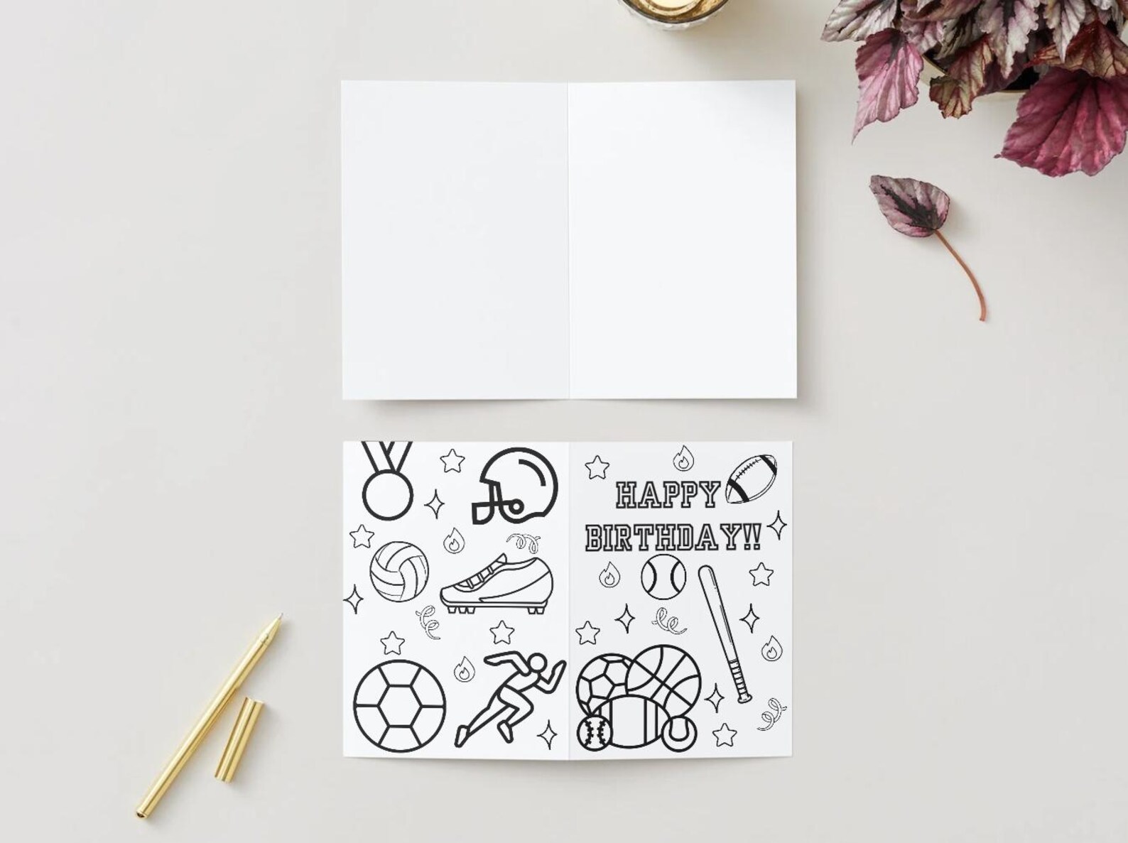 Sports-themed Birthday Card for Kids | Instant Download - Etsy