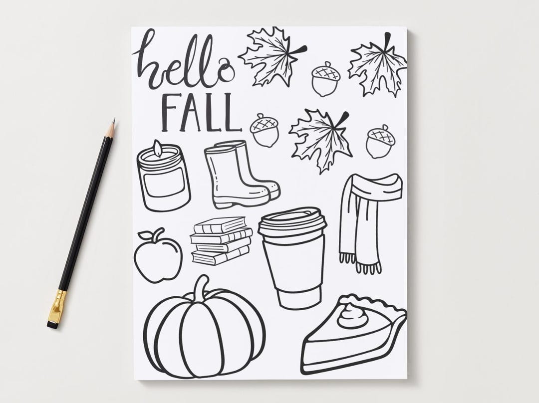 Fall Coloring Page | Digital & Instant Access - Etsy