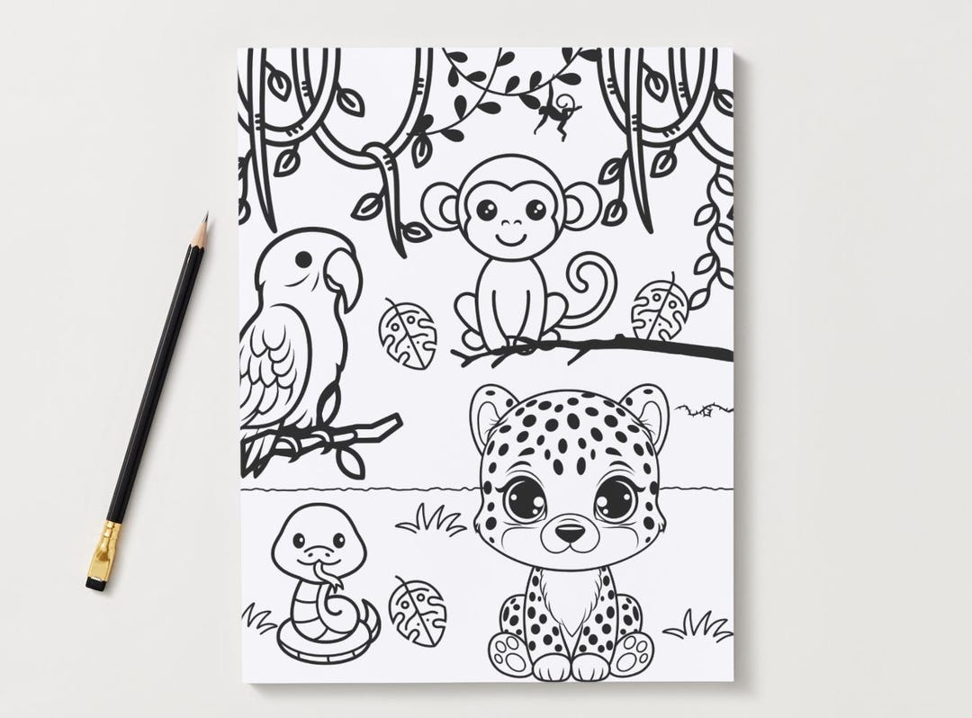 Jungle Coloring Page | Digital & Instant Access - Etsy