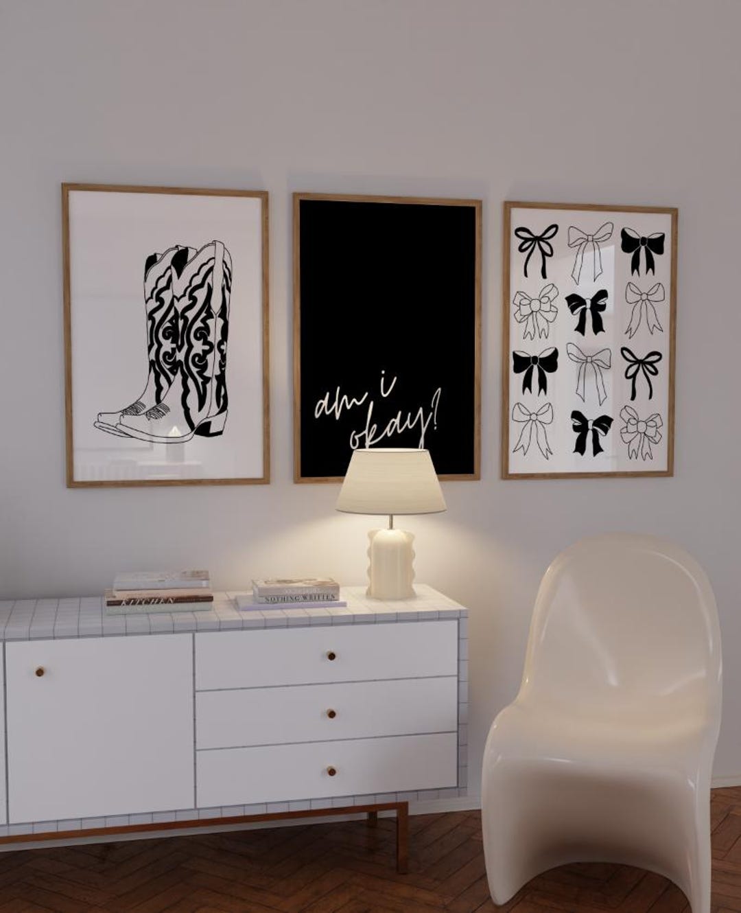 Megan Moroney Inspired Wall Art Set of 3, Black and White Country Wall ...