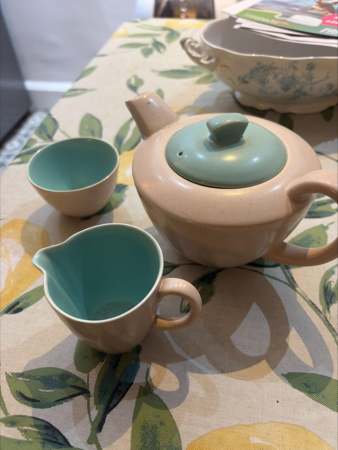 Vintage Poole Pottery Set - Including Teapot, Cream Jug and Sugar Bowl ...