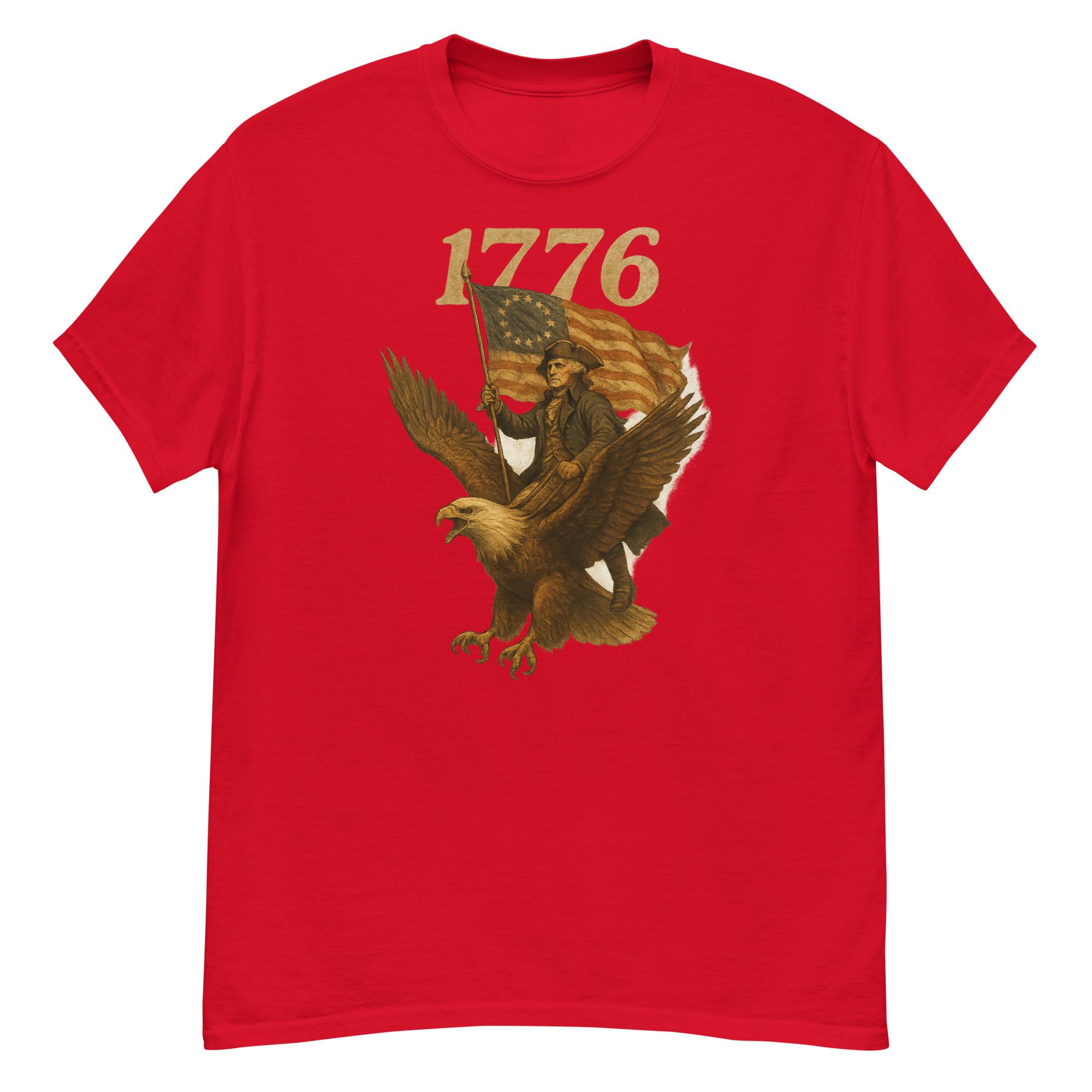 1776 George Washington Eagle Ride T-shirt – Vintage Patriotic Graphic ...