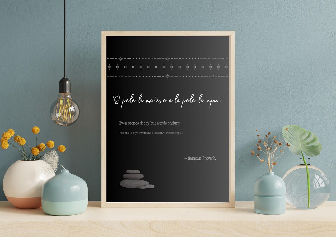 Samoan Proverbs | Pacific Wisdom Wall Art | Inspirational Island Quotes ...