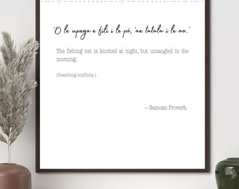 Samoan Proverbs | Pacific Wisdom Wall Art | Inspirational Island Quotes ...