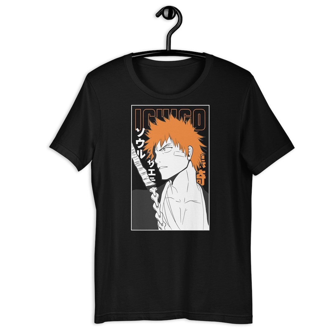 Ichigo Kurosaki Bleach Anime T-shirt for Otaku Fans, Soul Reaper Manga ...