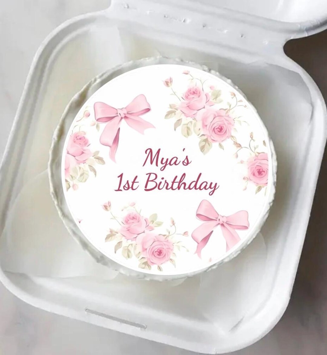 Custom Pink Floral Bow Oreos, Cake, Cupcake, Treats Topper: Coquette ...