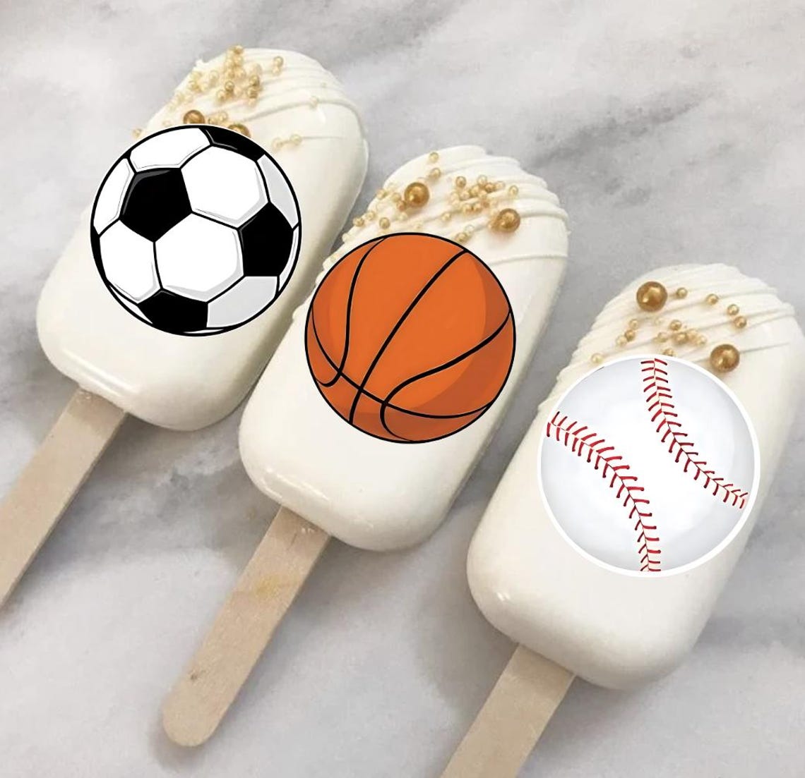 Sports Edible Cake Toppers: Football, Soccer, Baseball, Basketball - Etsy