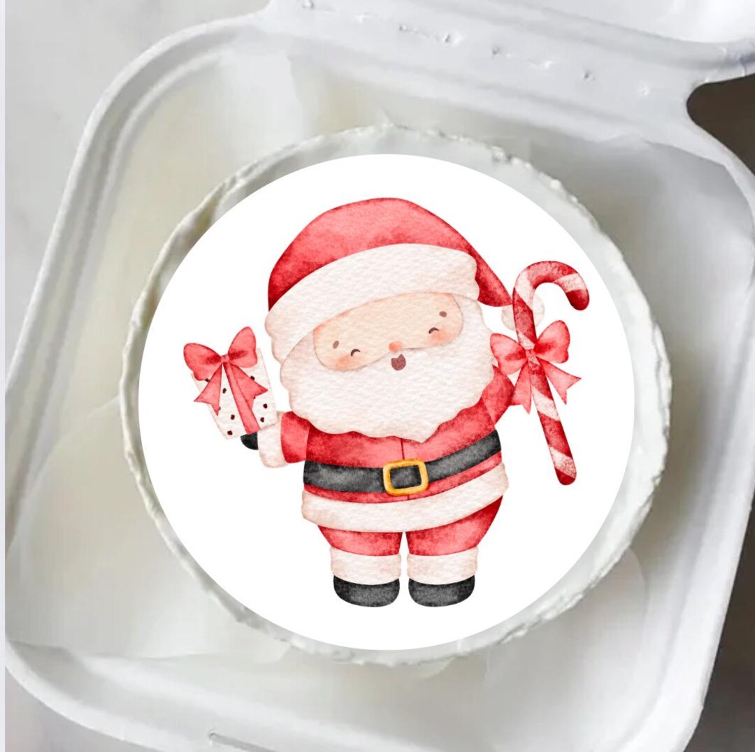 Christmas Santa Edible Icing Cake Topper, Holiday Baking - Etsy