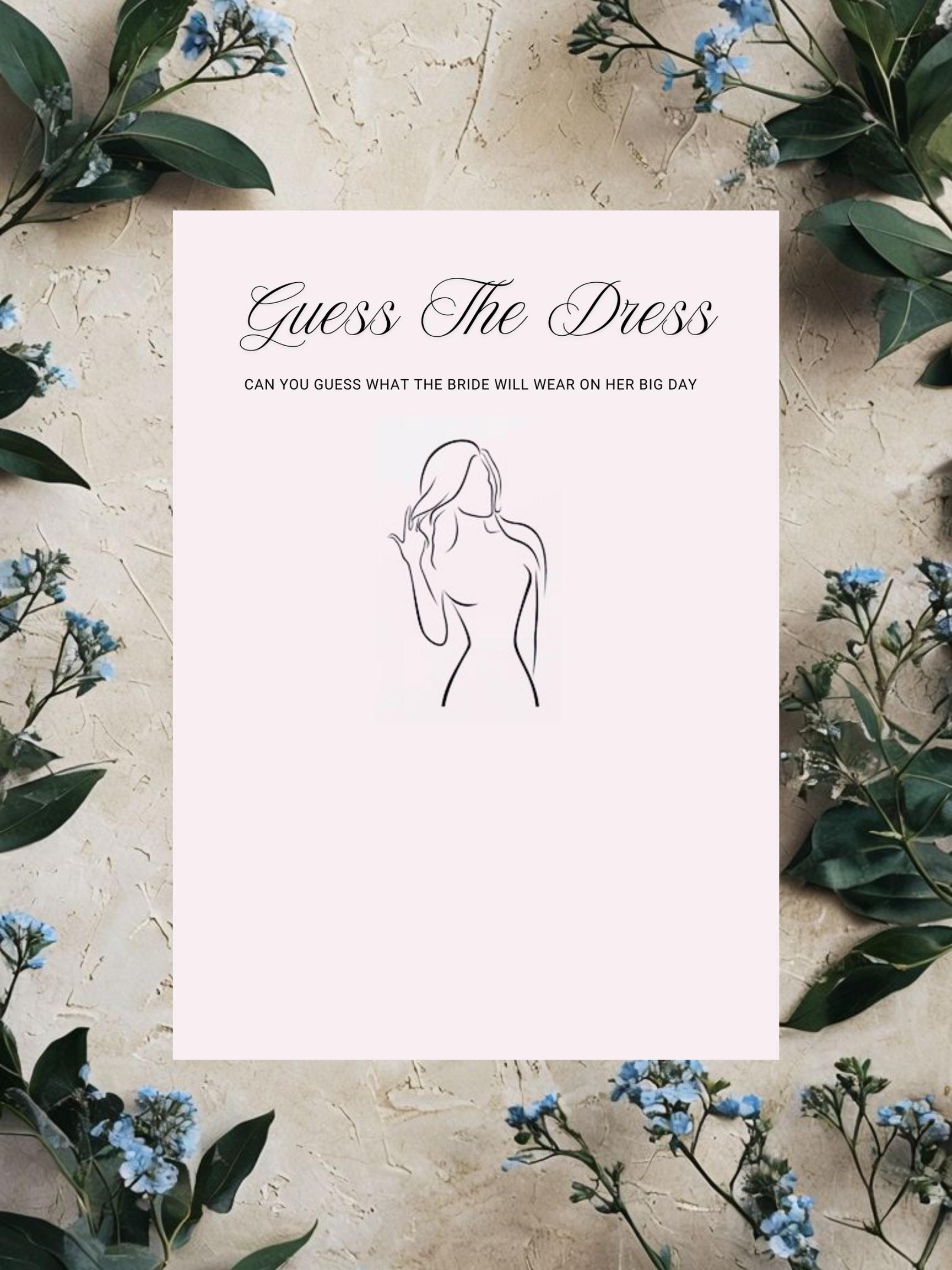 Guess the Dress Bridal Shower Game Template - Editable Canva - Pink ...