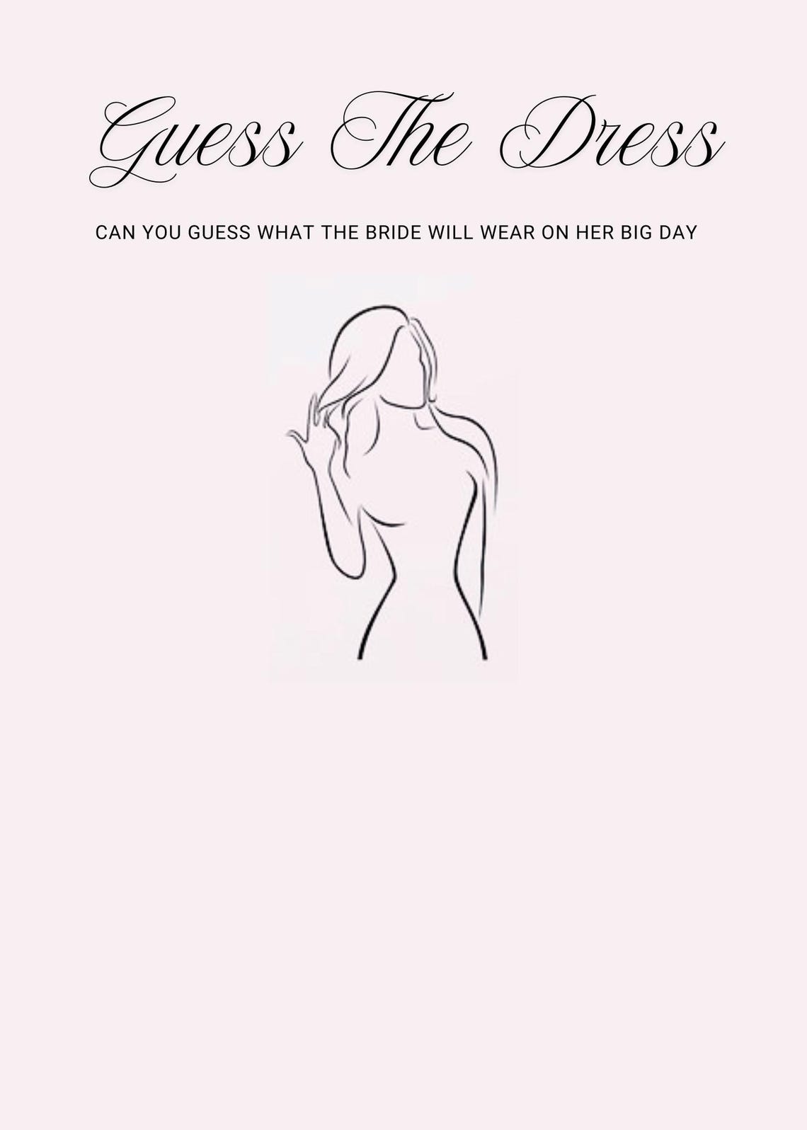 Guess the Dress Bridal Shower Game Template - Editable Canva - Pink ...