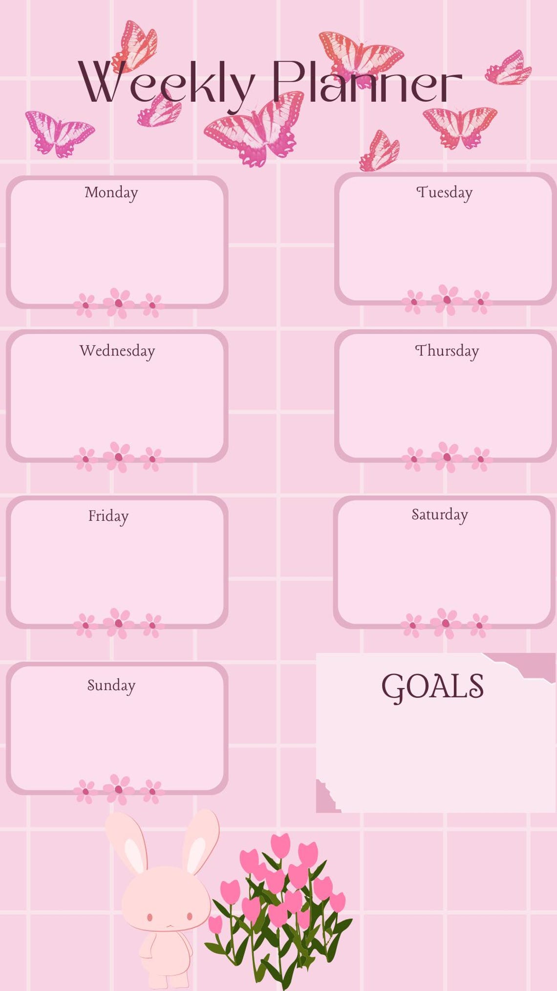 Cutesy Pink Weekly Planner - Etsy