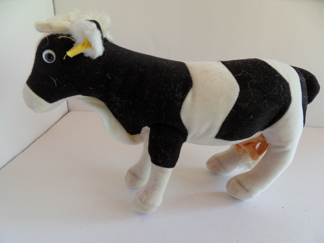 Steiff Cow With Button Flag Stuffed Animal Made in Germany 2783 - Etsy