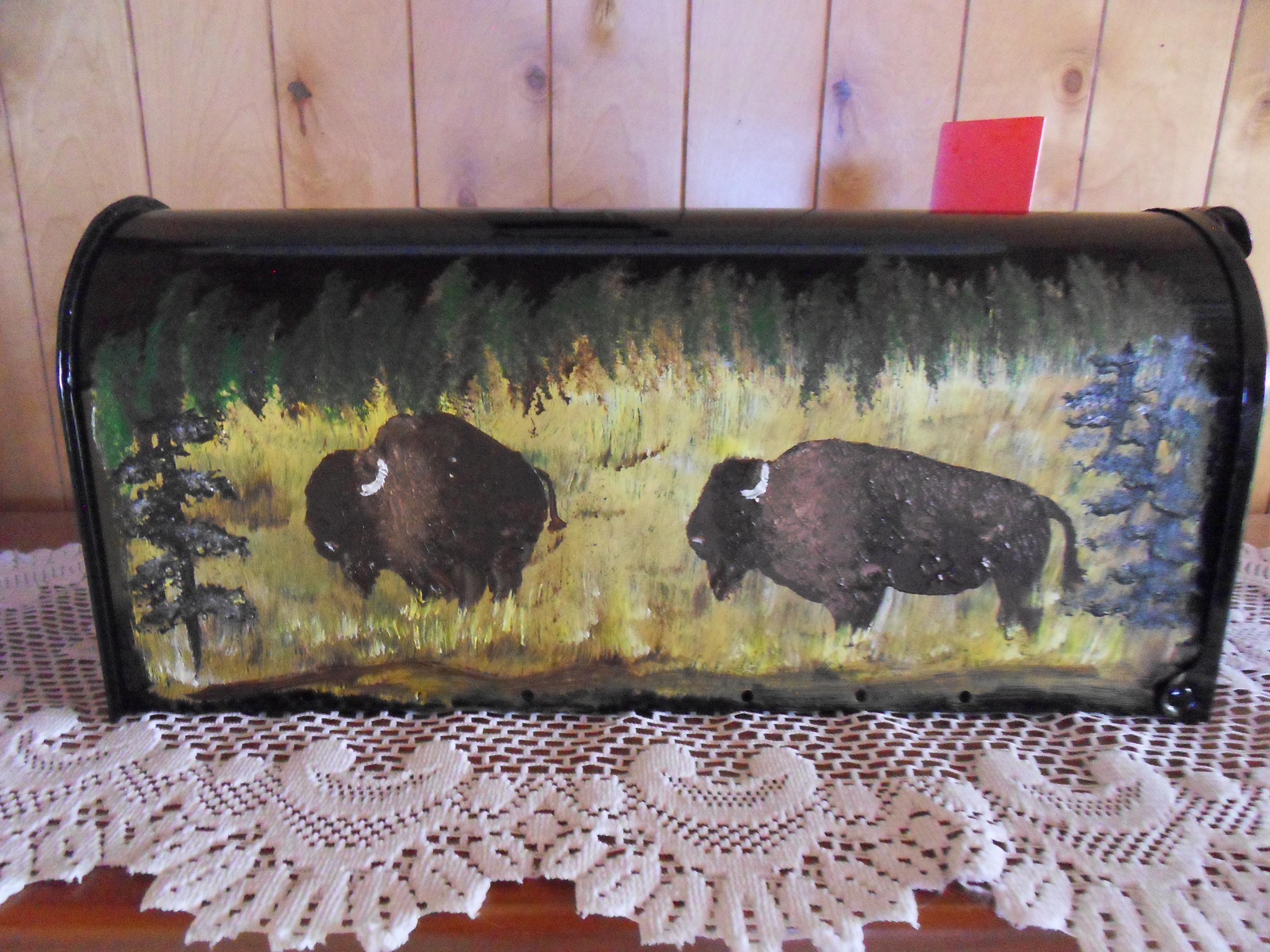 Bison Buffalo Hand Painted Mailbox USPS Standard Size - Etsy