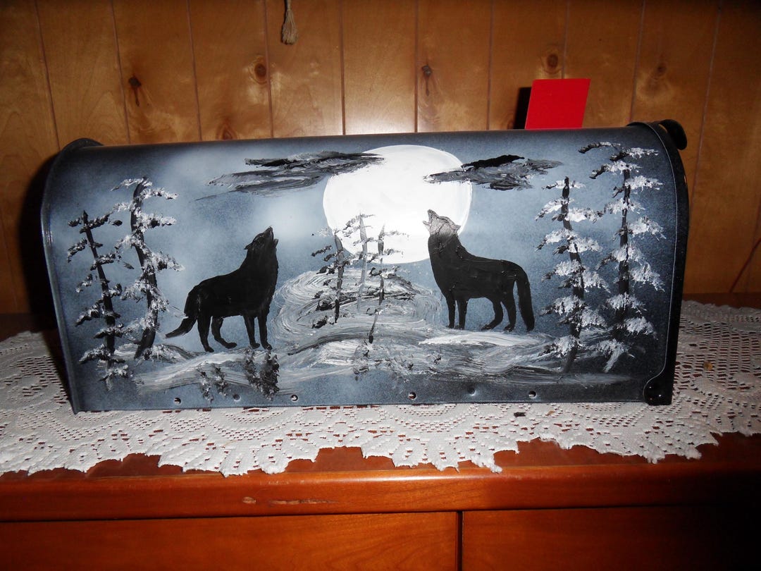 Wolf Wolves Hand Painted Mailbox USPS Standard Size - Etsy