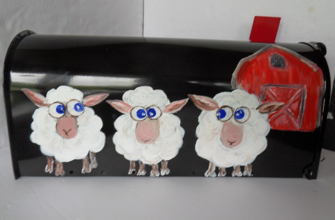 Sheep Hand Painted Mailbox USPS Standard Size - Etsy