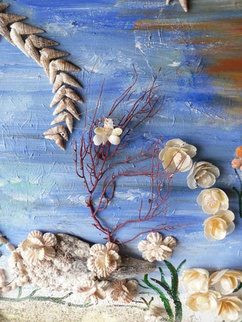Painting on Canvas With Real Seashells From Florida 3-D - Etsy