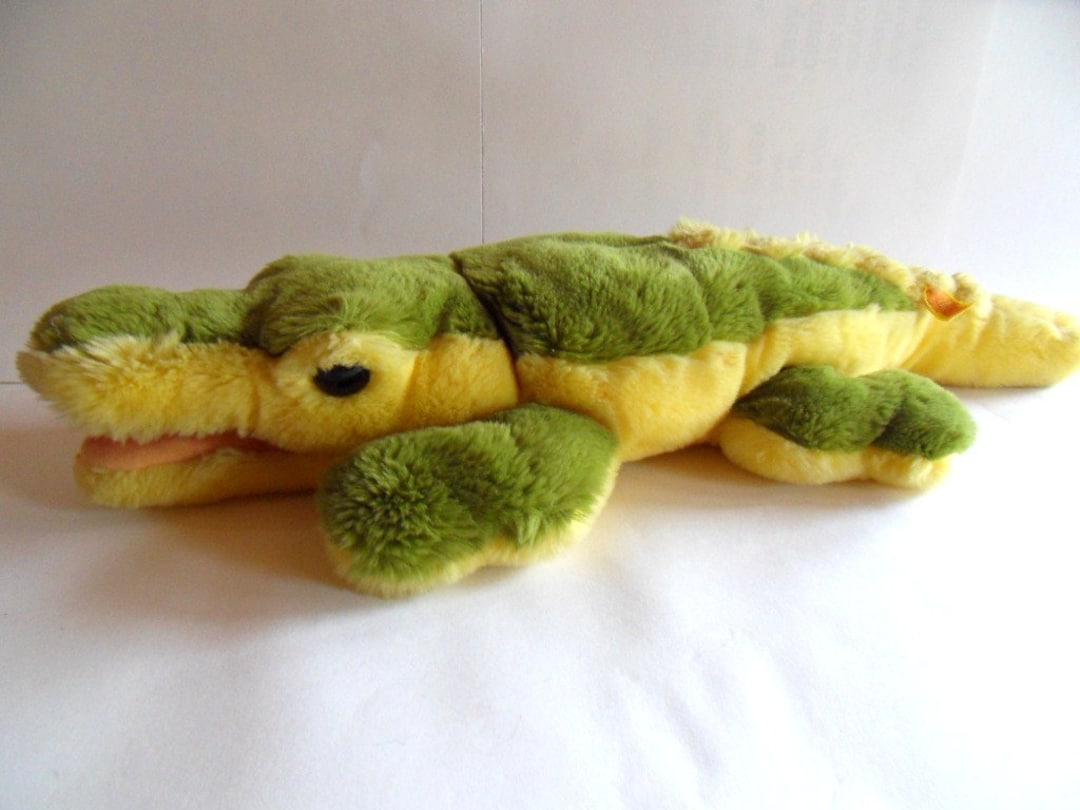 Steiff Crocodile, Alligator, EAN 5425/50, W. Button/flag, Germany 845 ...