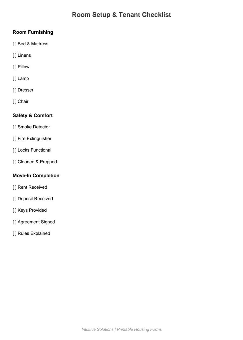 Simple Independent Living Intake Form and Group Home Checklist - Etsy