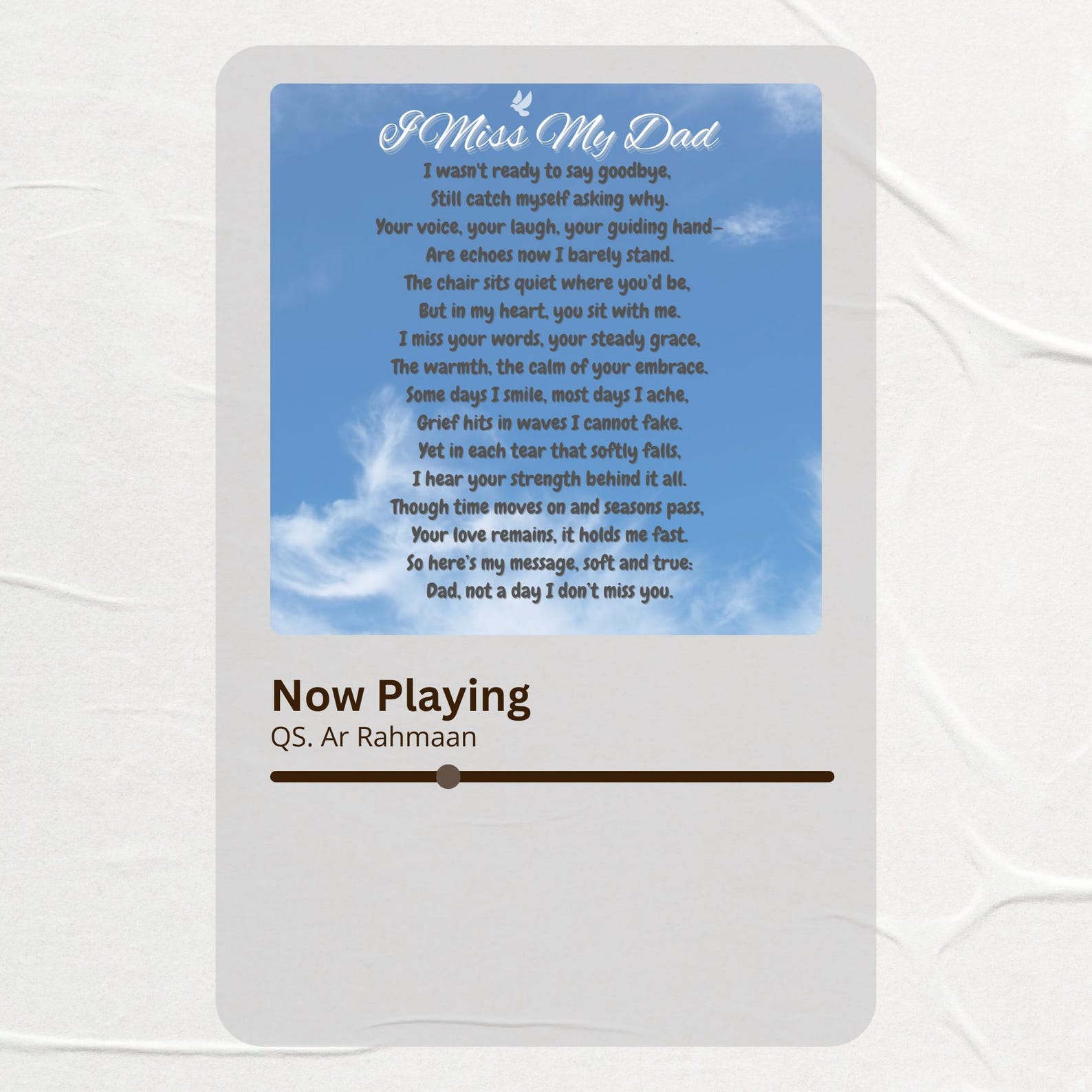 A Message to Dad , Memorial Poem Printable for Loss of Father,unframed ...