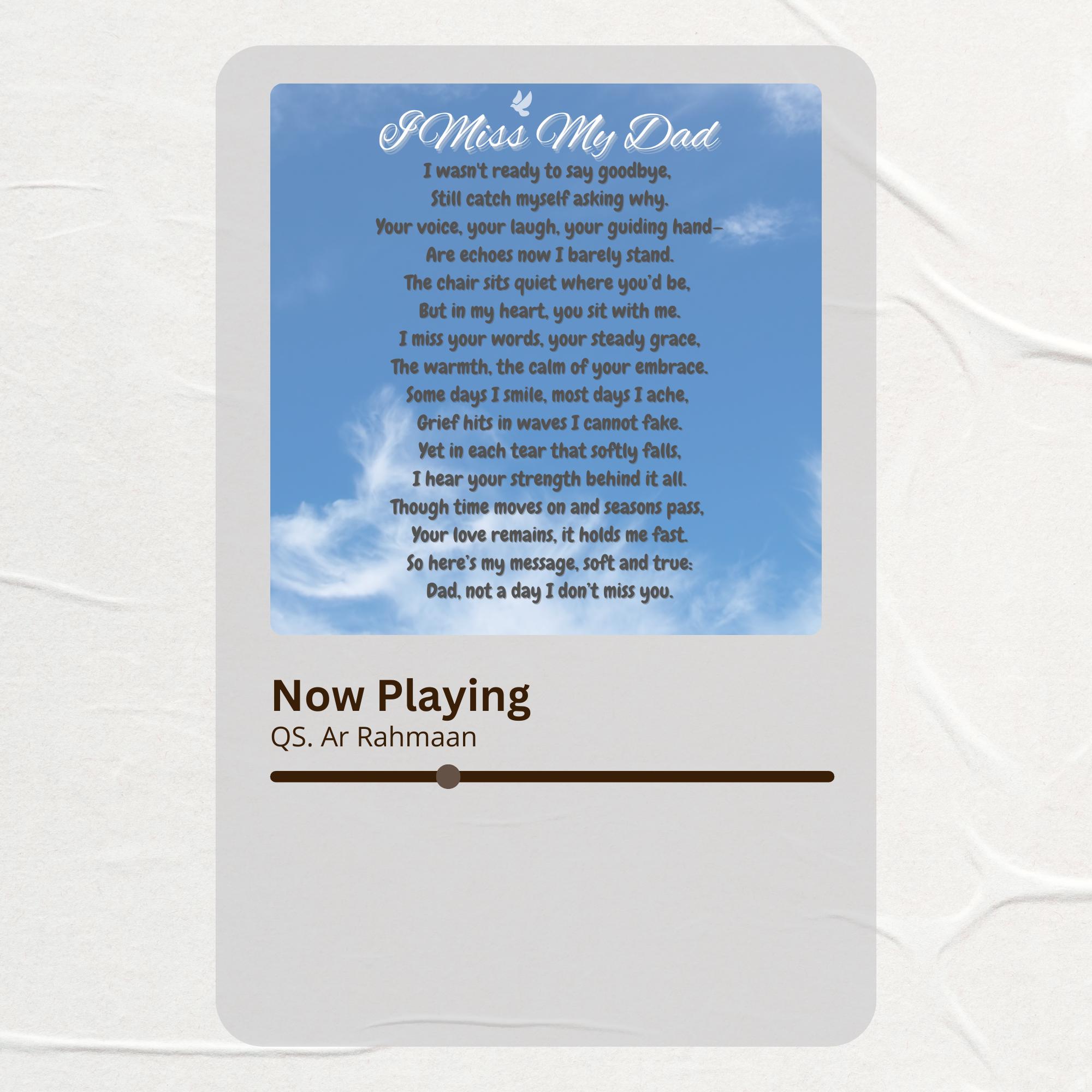 A Message to Dad , Memorial Poem Printable for Loss of Father,unframed ...