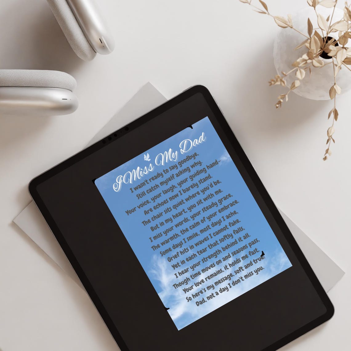 A Message to Dad , Memorial Poem Printable for Loss of Father,unframed ...