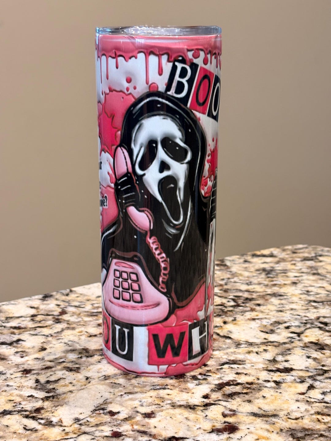 Scream Ghost Face Horror Tumbler | 20oz Skinny Stainless Steel Cup ...