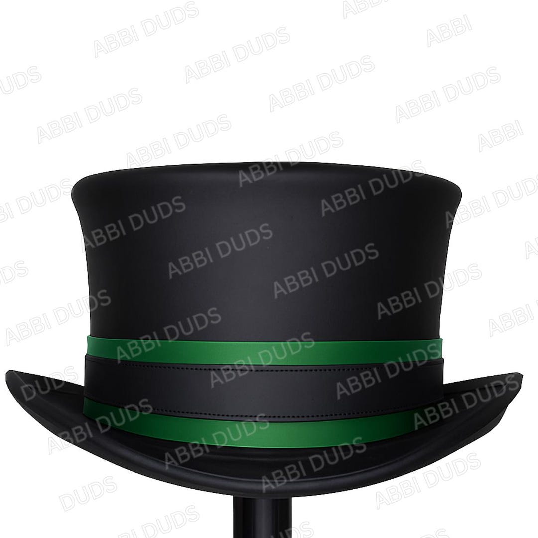 Handmade Black Green Leather Top Hat, Governors Ball, Steampunk Gothic ...
