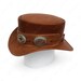 Handmade Brown Leather Steampunk Top Hat Western Cowboy Victorian Hat ...