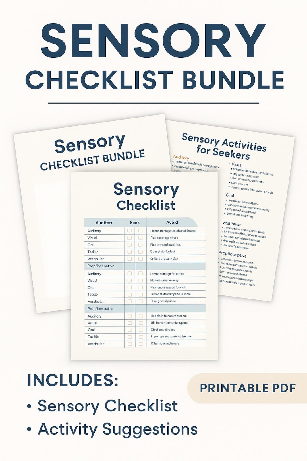 Complete Sensory Bundle | Checklist + Activity Guides for Seekers ...