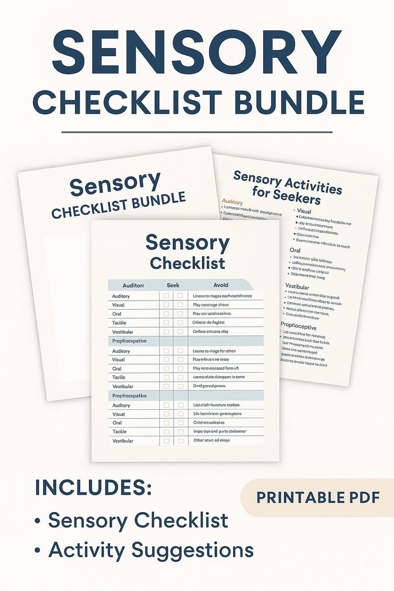 Complete Sensory Bundle | Checklist + Activity Guides for Seekers ...
