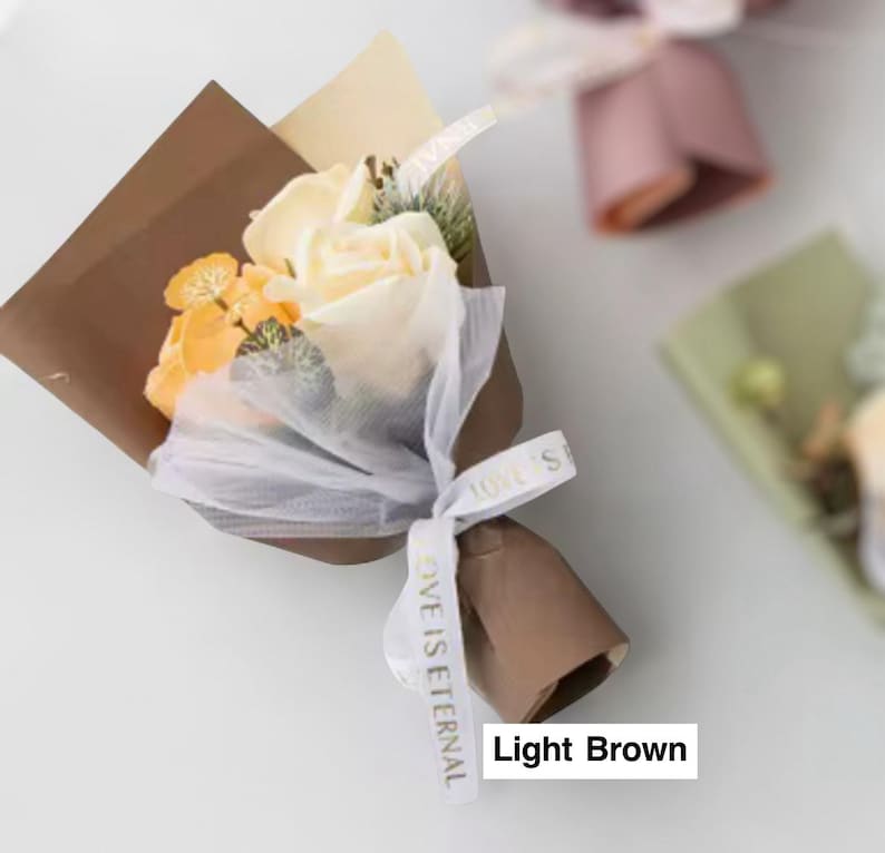 Mini Eternal Rose Bouquet, Artificial Soap Flowers, Small Rustic Flower ...
