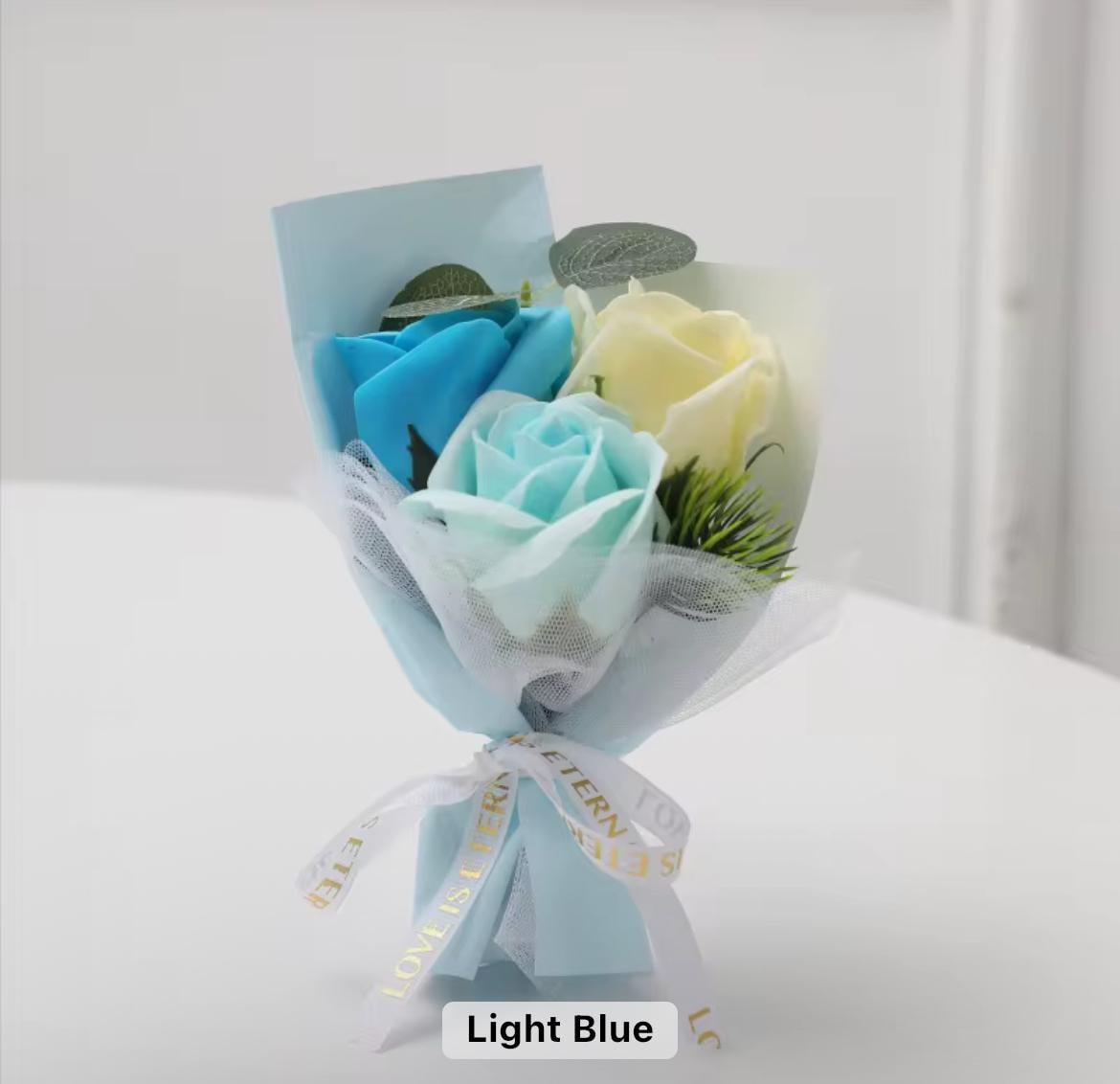 Mini Eternal Rose Bouquet, Artificial Soap Flowers, Small Rustic Flower ...