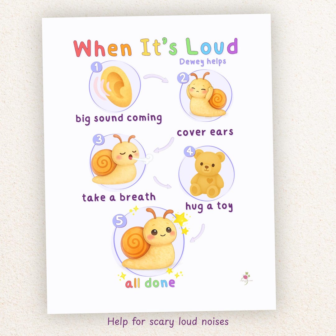 Loud Noise Help for Toddlers • Visual Routine Printable • Dewey Helps ...