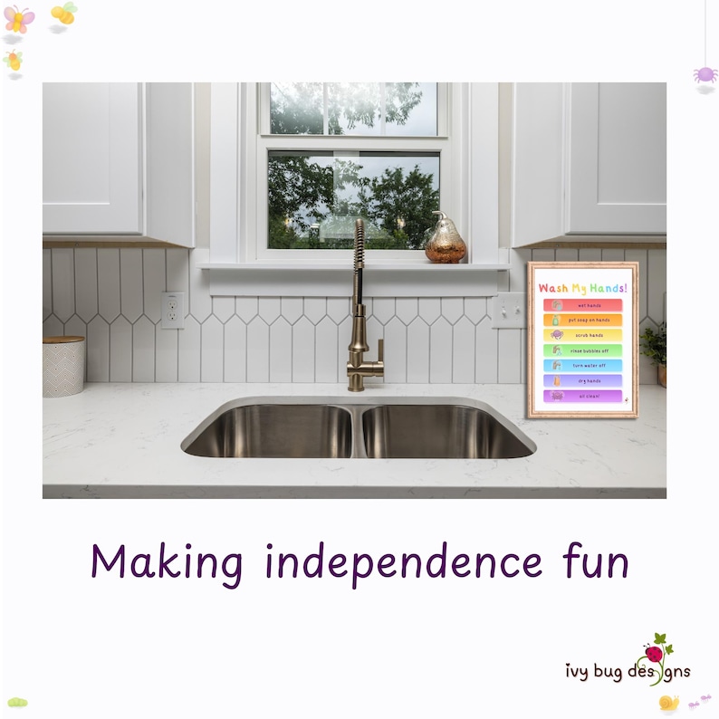 Wash Hands Visual Chart for Toddlers • Step-by-step Handwashing Routine ...