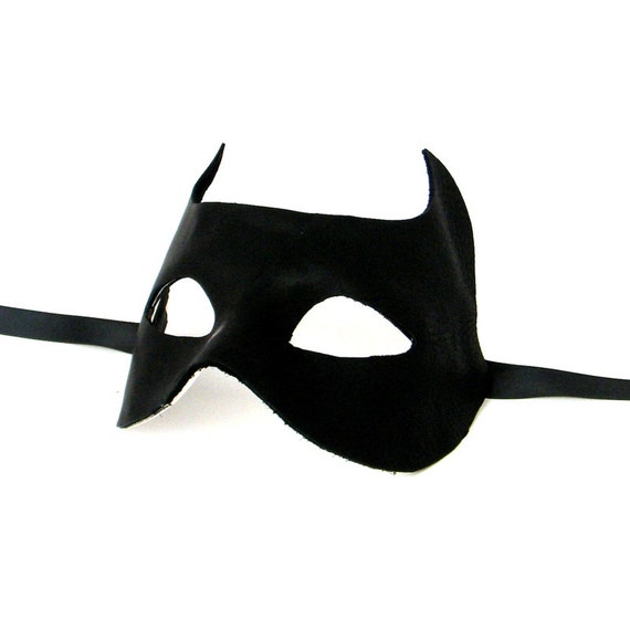 Items similar to Black Leather Devil Male Mens Venetian Masquerade Mask ...