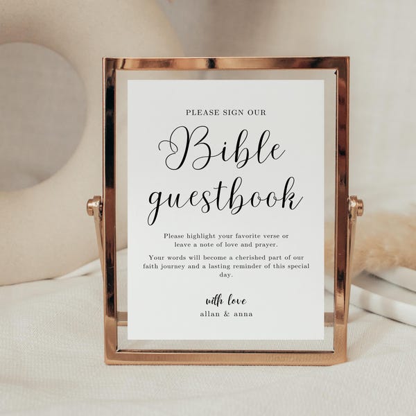 Wedding Bible Guest Book - Etsy