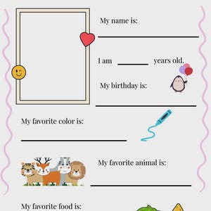 All About Me Template, Pre-k Grade & Kindergarten, Elementary School ...