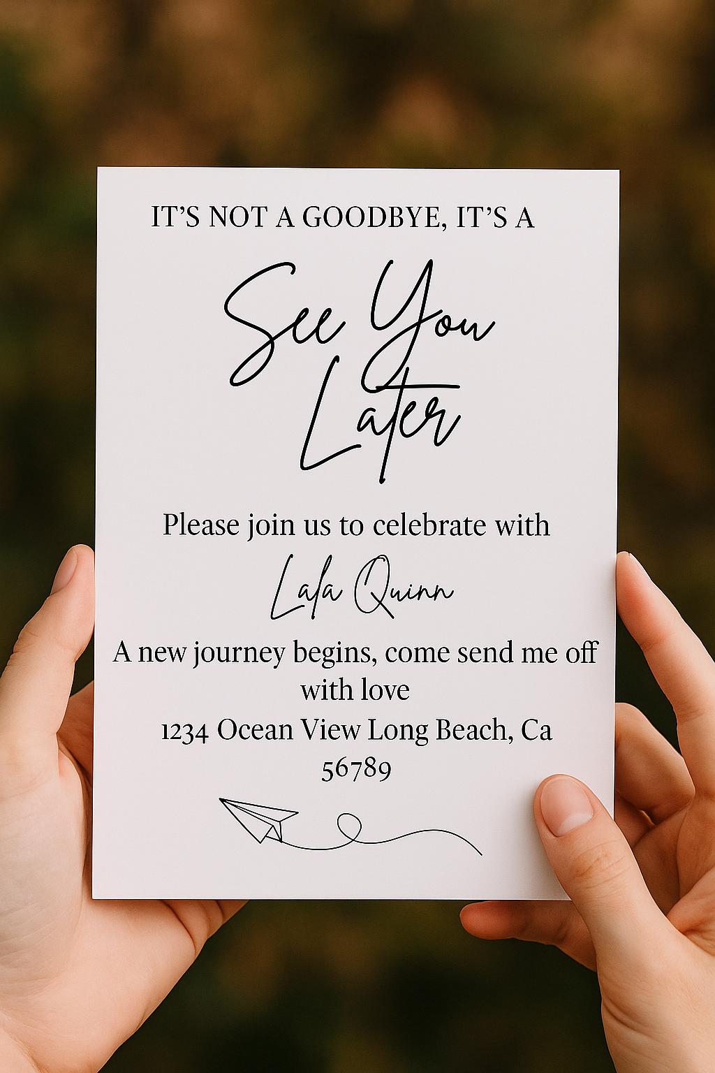 Going Away Party Invitation, Bon Voyage, Going Away Invitation, Goodbye ...