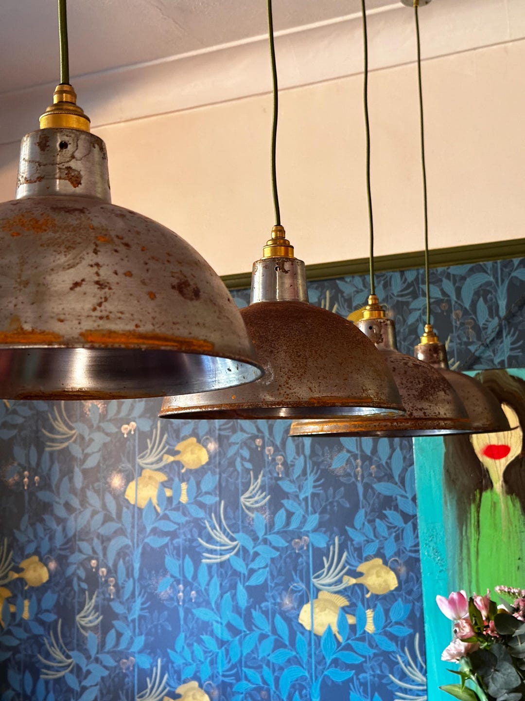 Galvanised Metal Conduit Four Drop Pendant Light - Etsy