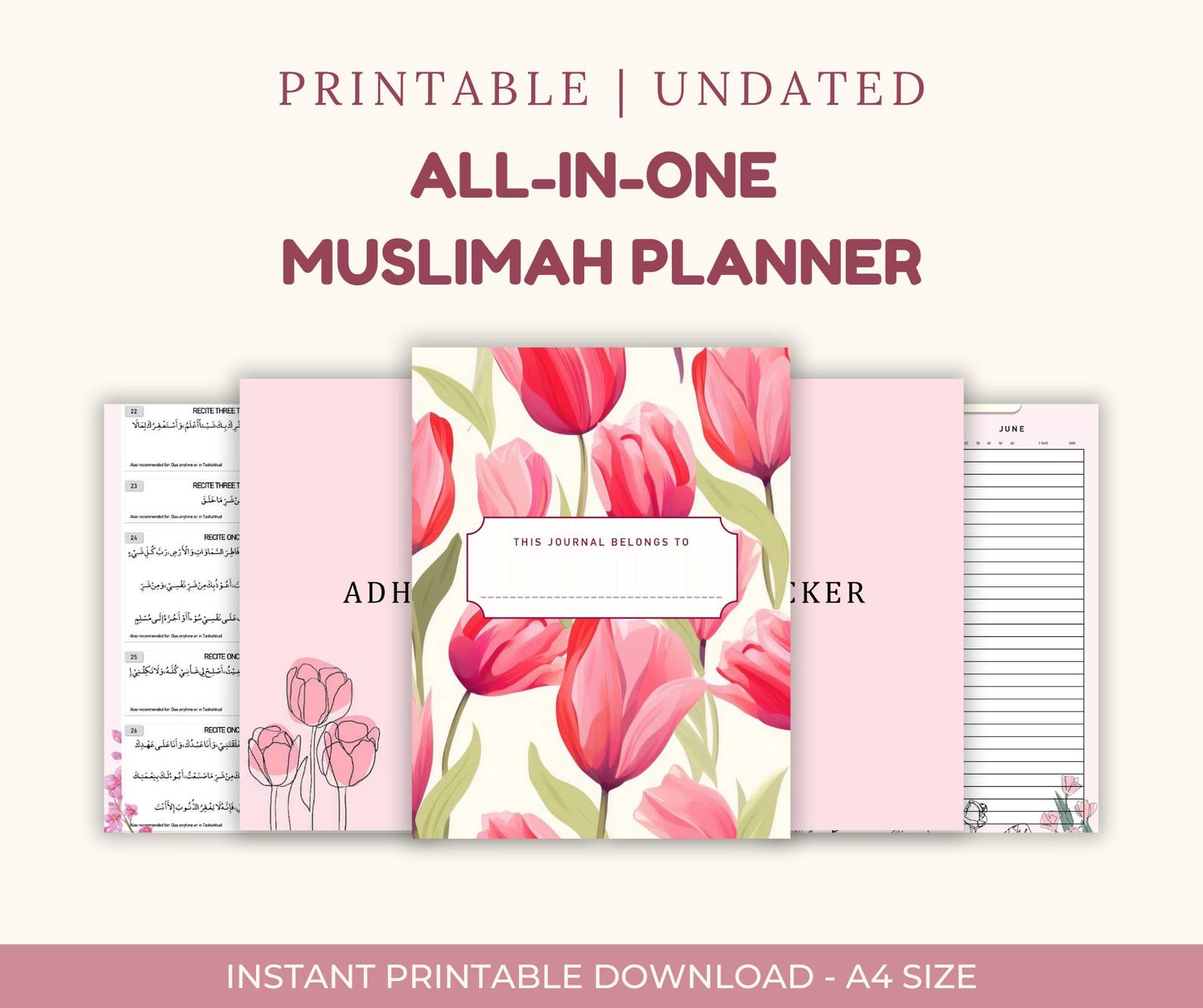 Best Printable Muslimah Aesthetic Journal – 365-day Digital PDF Planner ...