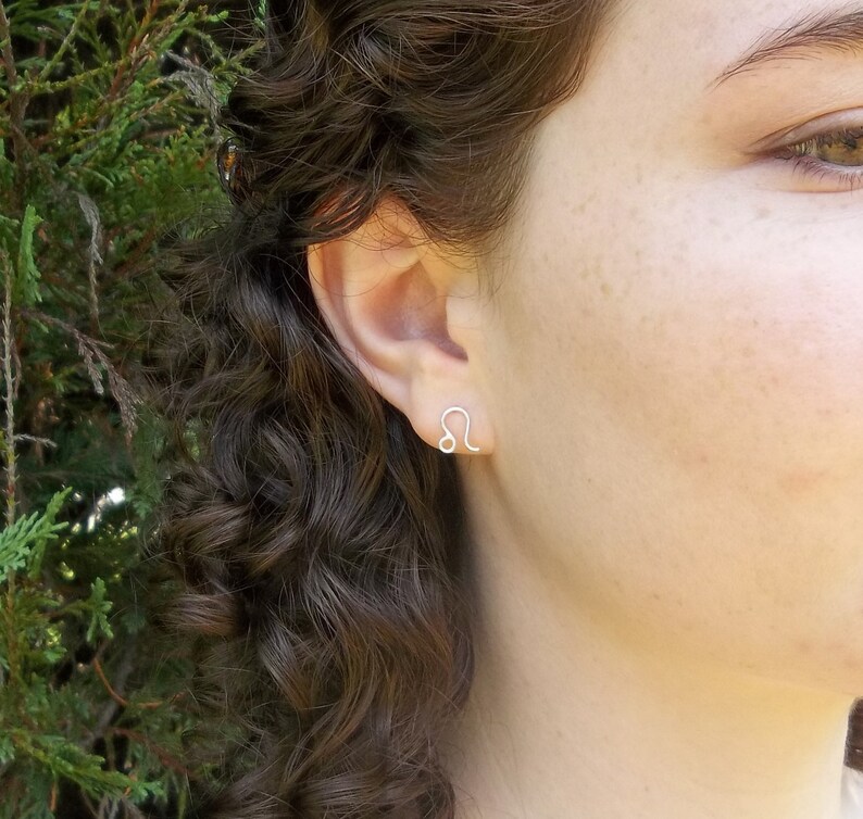 Leo Earrings. Sterling Silver Leo Earrings. Leo Jewelry. - Etsy