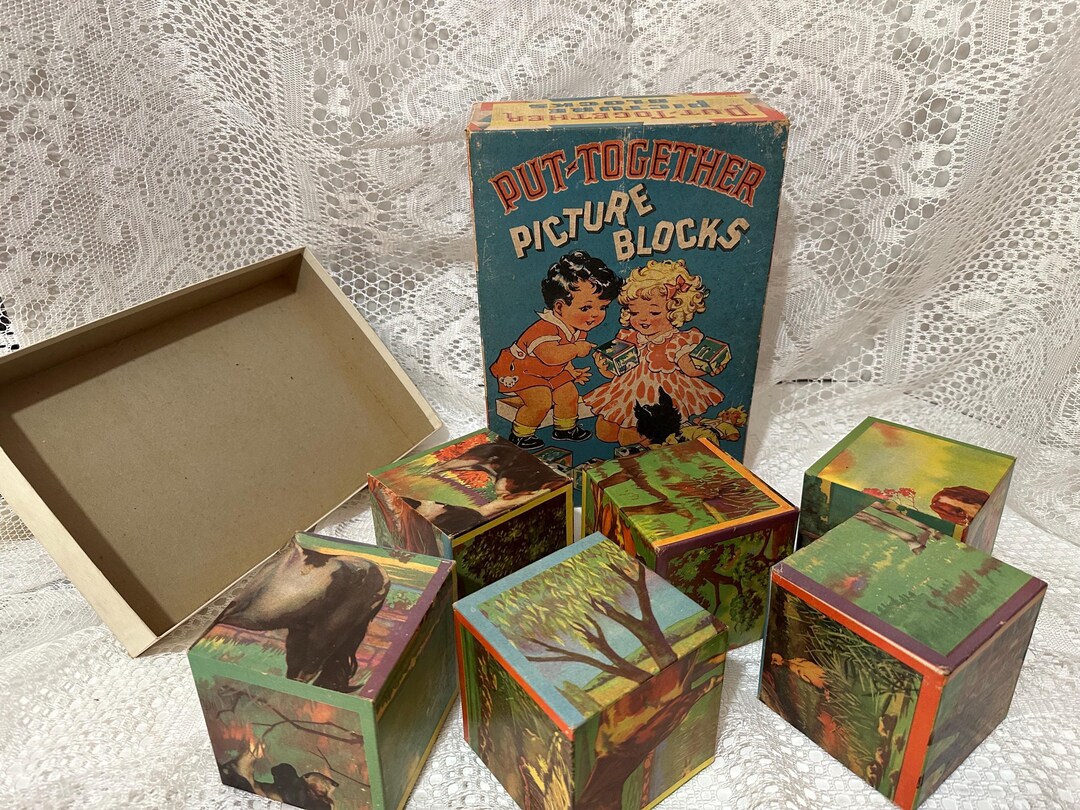 Put Together Picture Blocks Vintage Toddler Toy Complete in Box - Etsy