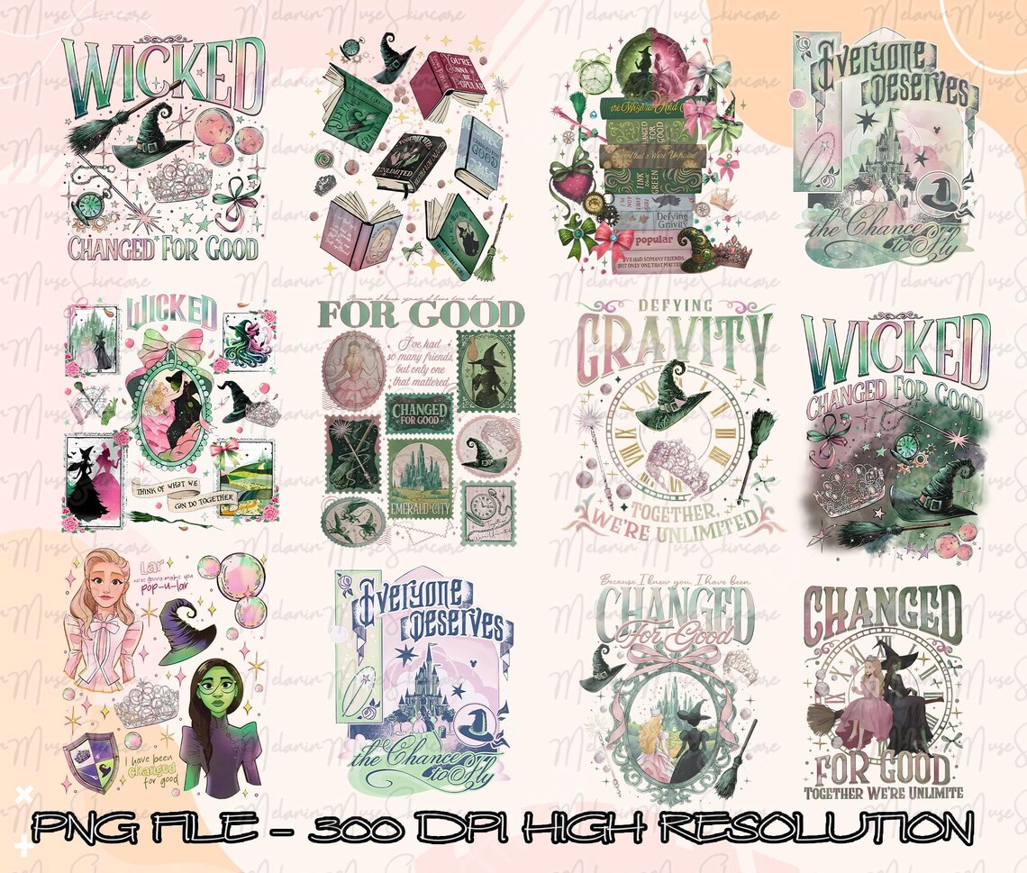 Vintage Wicked Changed for Good PNG Digital Download, Defy Gravity ...