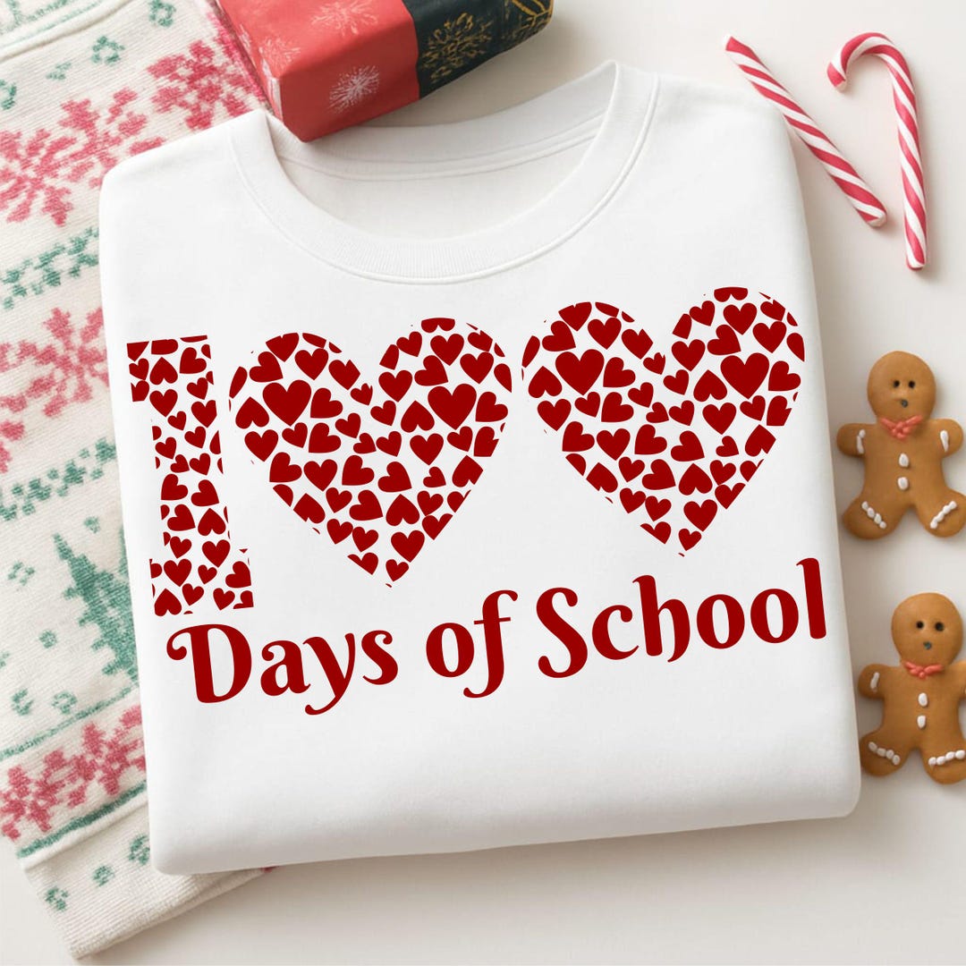 100 Days of School Svg, 100 Hearts Svg, Girl 100 Days Svg,teacher ...