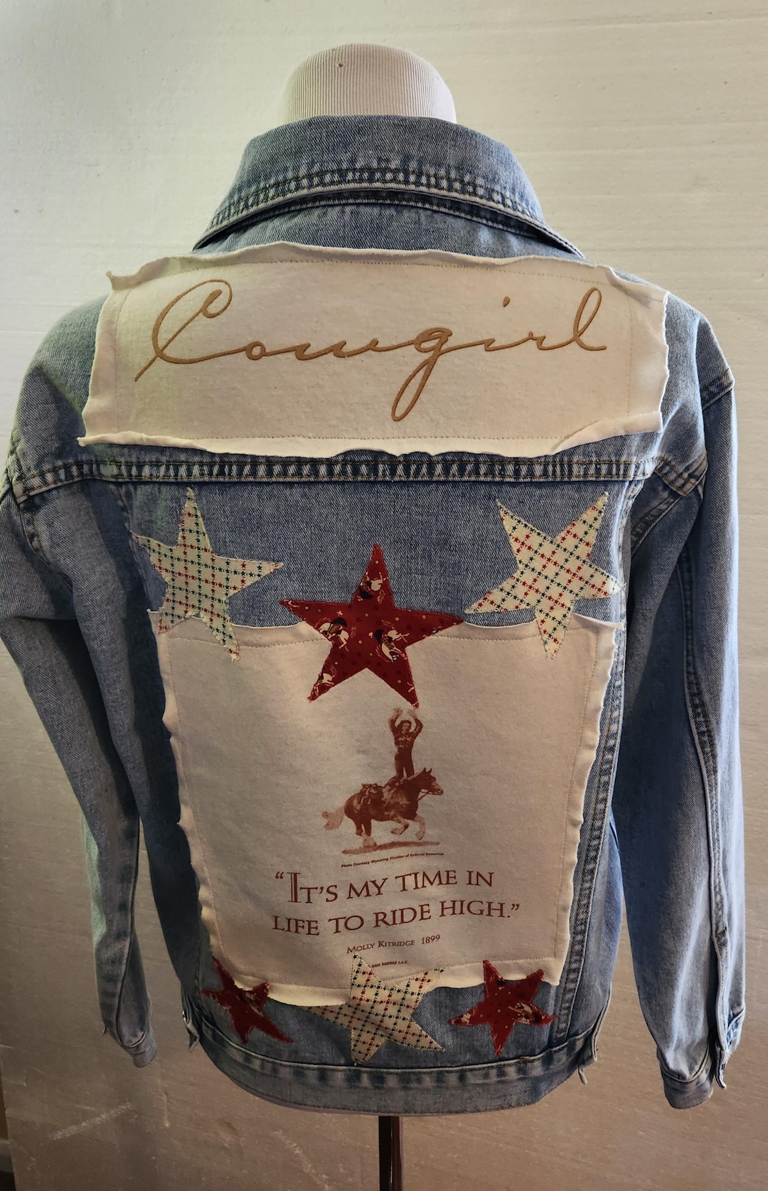 Cowgirl Western Style Denim Jacket Women Light Blue Size Lrg ...
