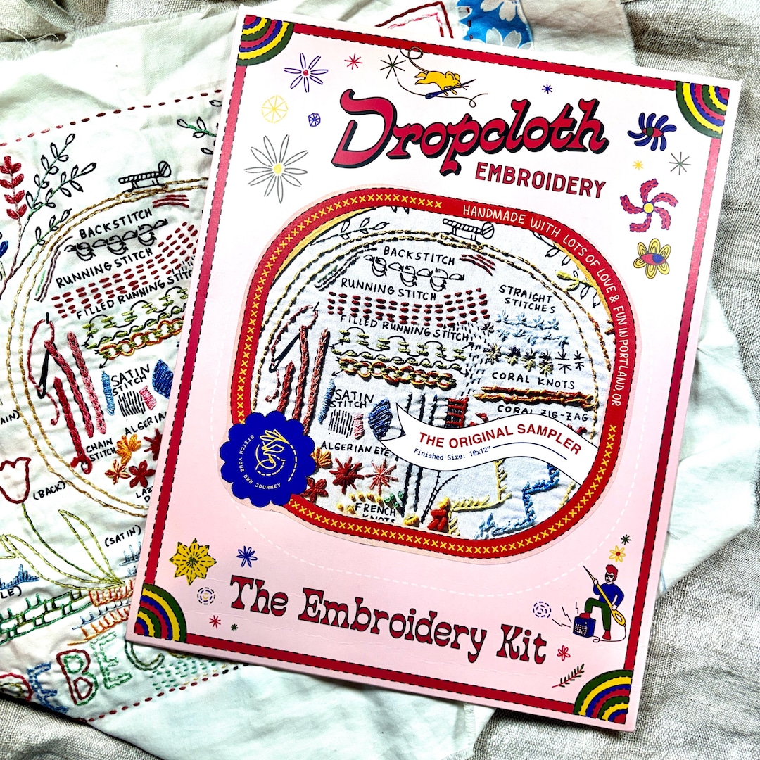 Original Dropcloth Embroidery Sampler KIT - Etsy
