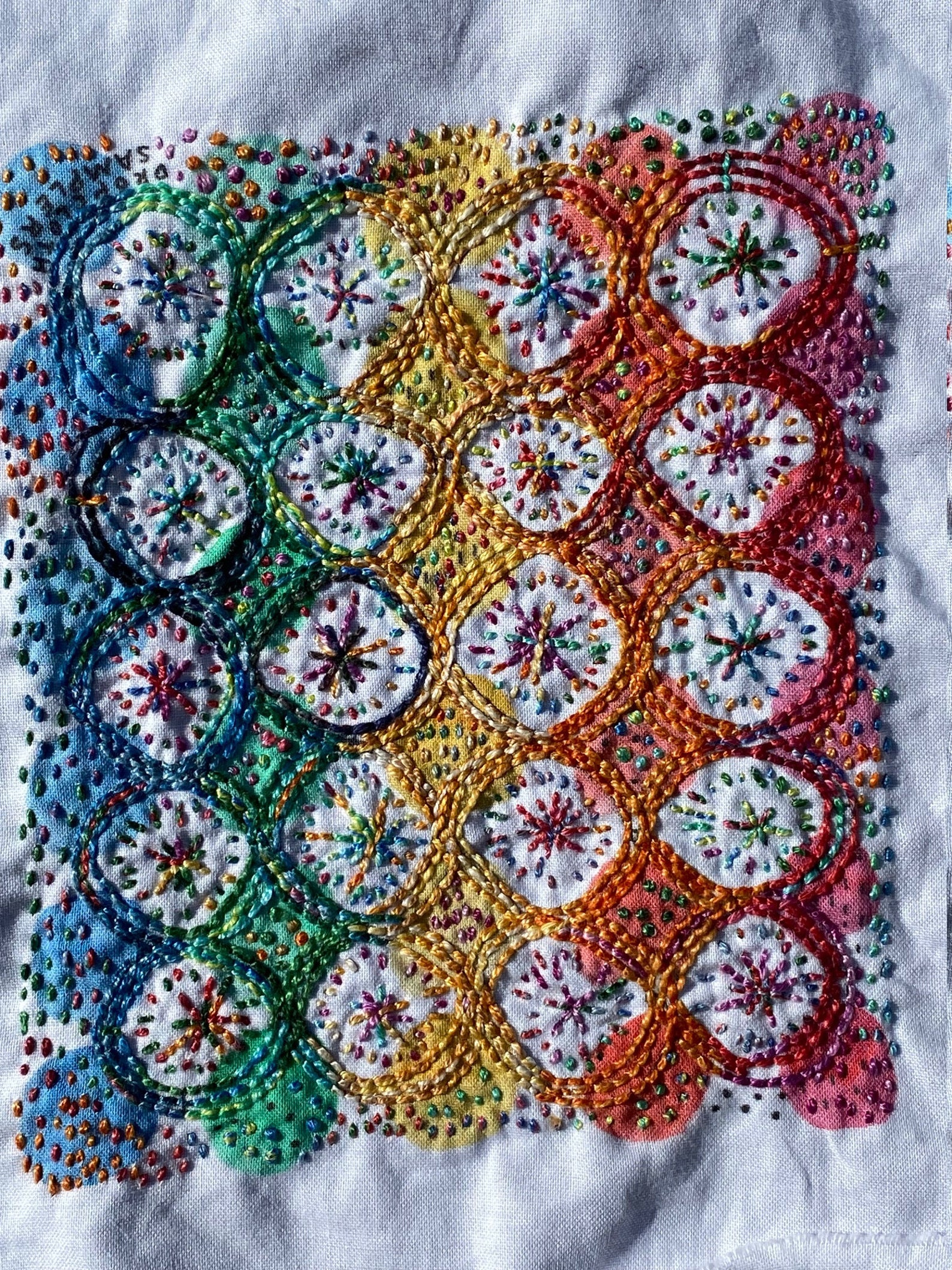 Yo Yo Rainbow Embroidery Sampler - Etsy