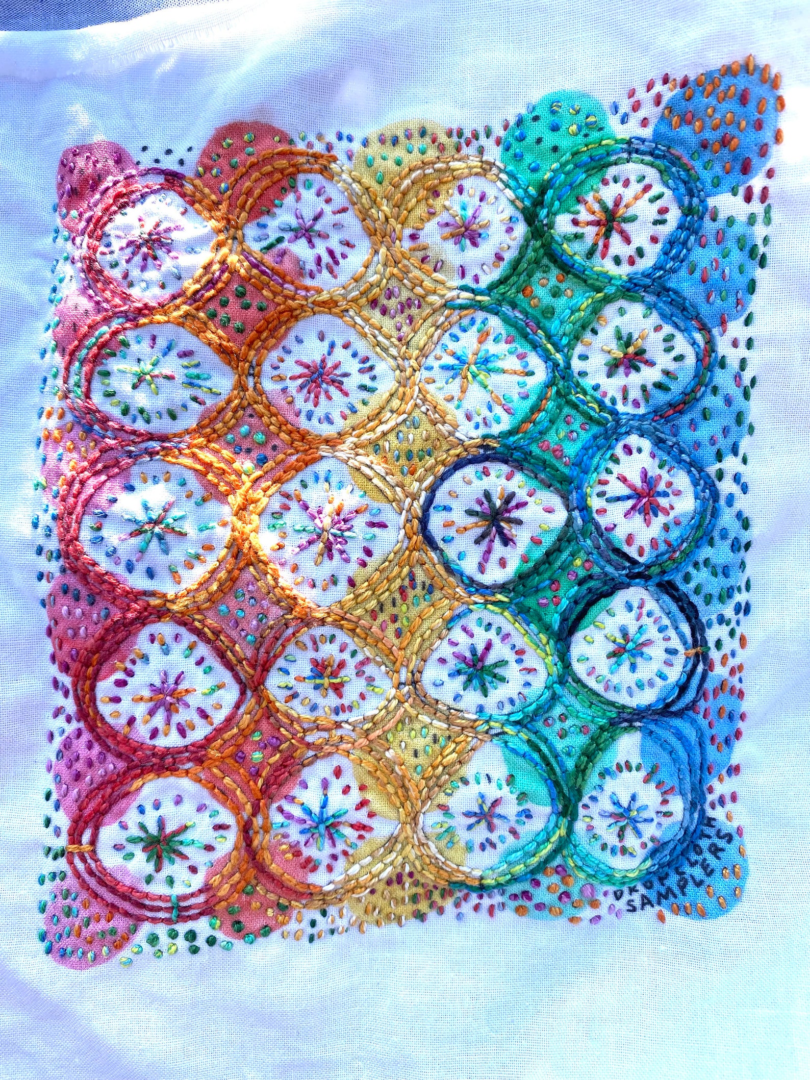 Yo Yo Rainbow Embroidery Sampler - Etsy