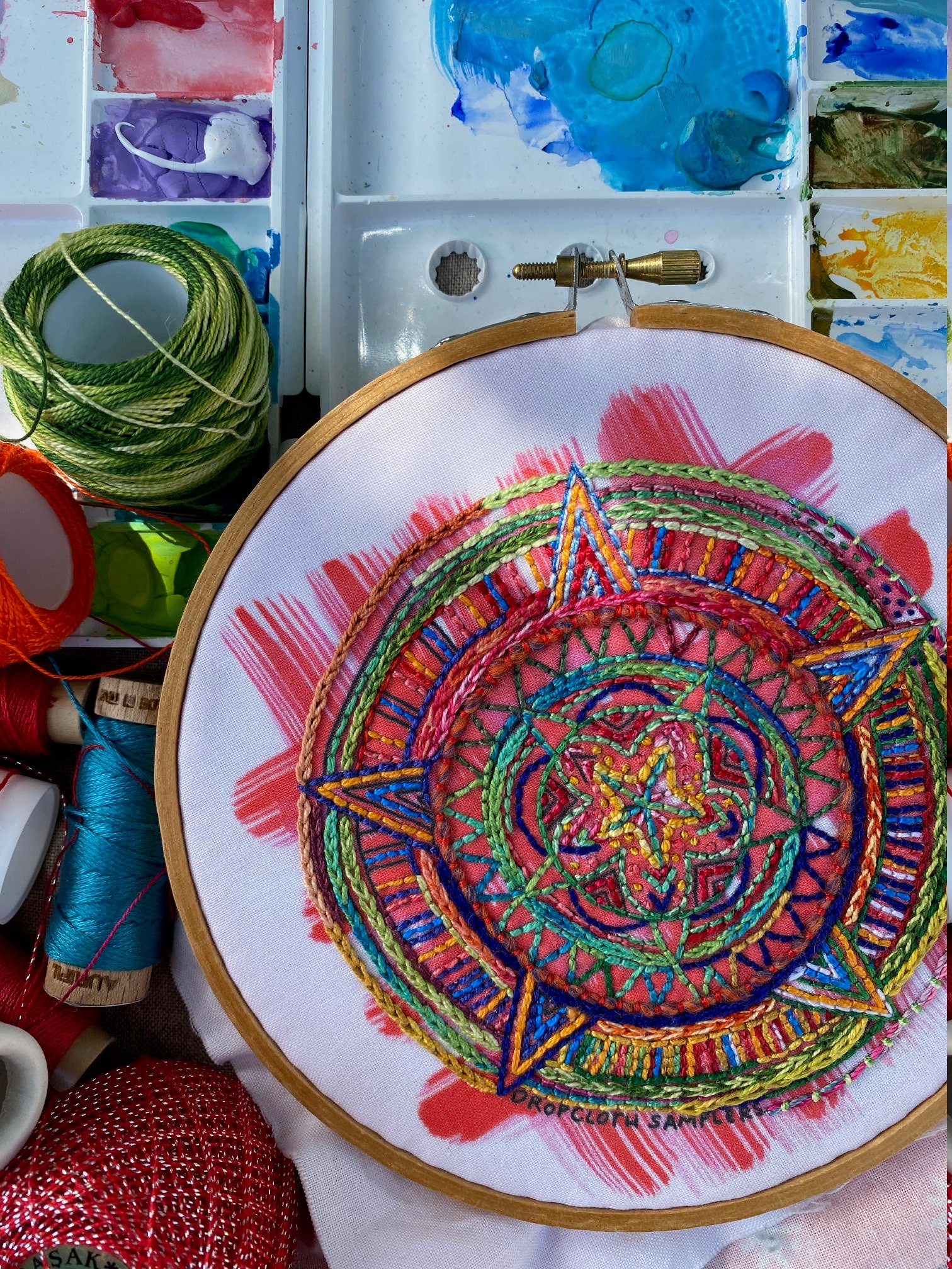 Compass Embroidery Sampler - Etsy